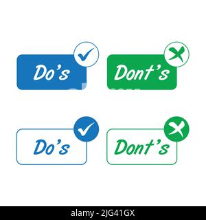 Do's and Don't or Good and Bad Icons with Positive and Negative Symbols Stock Vector Image & Art ...