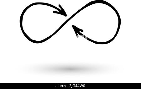Infinity symbol arrowshand drawn with ink brush Stock Vector Image ...