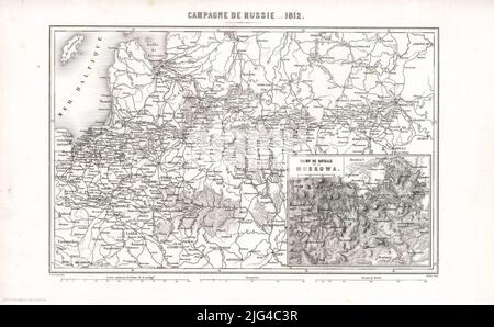 Map of the Russian Campaign 1812 Stock Photo - Alamy