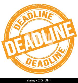 DEADLINE text on orange grungy round vintage stamp Stock Photo - Alamy