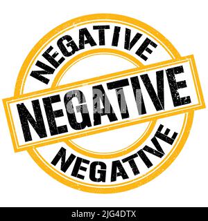 NEGATIVE text written on yellow-black grungy stamp sign Stock Photo - Alamy