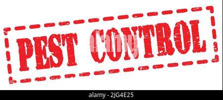 PEST CONTROL text written on red lines stamp sign Stock Photo - Alamy
