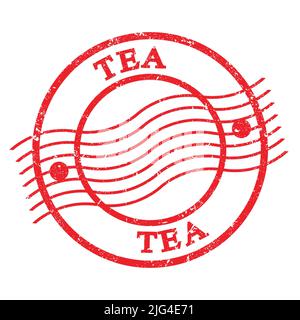 tea text written on red grungy stamp sign Stock Photo - Alamy