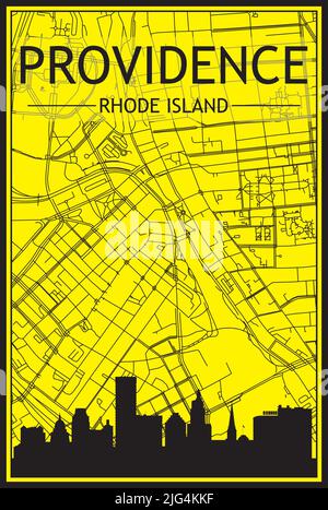 Urban city vector map of Providence, Rhode Island. Vector illustration ...