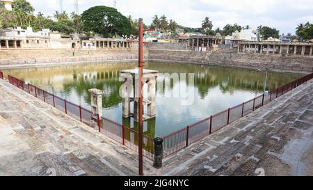 India, Karnataka, Mandya, Beautiful Traditional Bhuvaneshwari Mantapa ...