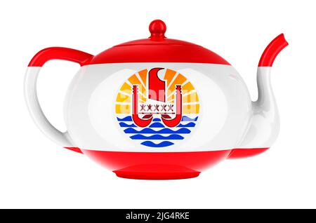 Travel in French Polynesia, concept. Pearl with French Polynesian flag ...