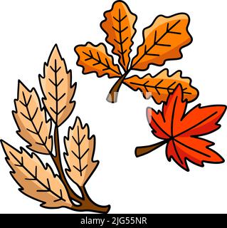 Autumn Leaves Cartoon Colored Clipart Illustration Stock Vector Image ...