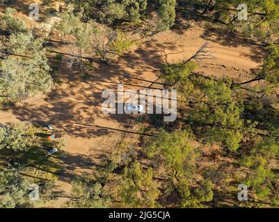 Drone aerial of part of the Reward diggings sapphire mining leases ...