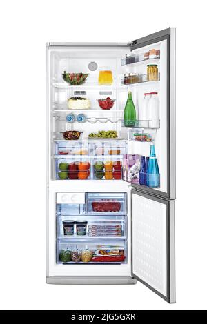 Major appliance - Front view white One open door two-door side by side ...