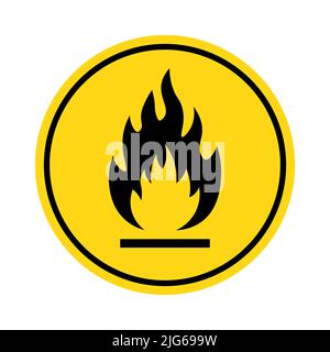 Flammable Liquid, substance yellow triangle symbol, sign isolated on ...