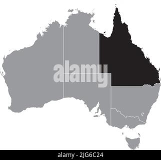 Topographic relief map of QUEENSLAND, AUSTRALIA Stock Vector Image ...