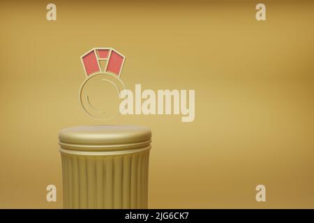 Beautiful abstract illustrations Golden medal dollar symbol icons on a ...