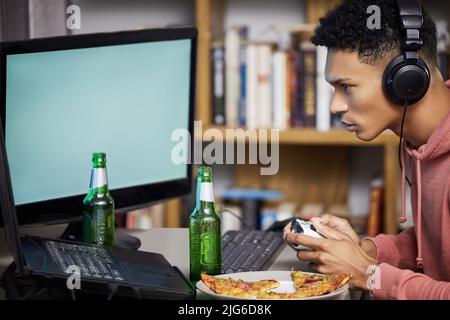 Young hispanic man playing with virtual reality glasses sitting on the ...