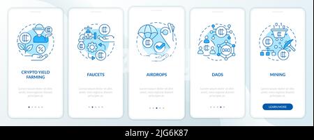 Making money on cryptocurrency onboarding mobile app screen Stock ...