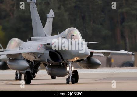 A French Rafale fighter jet is seen in the airspace Stock Photo - Alamy