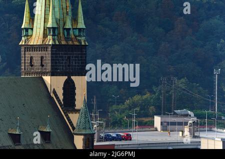 Aerial view on Usti-nad-Labem town, Czech republic Stock Photo - Alamy