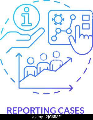 Data analysis and reporting blue gradient concept icon Stock Vector ...