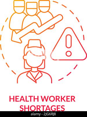 Health worker shortages red concept icon Stock Vector Image & Art - Alamy