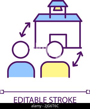 Parent-to-parent contact isolated cartoon vector illustration Stock ...