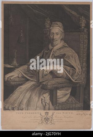 John Hall, Portrait of Pope Clement IX, from portrait by Carlo Maratta ...