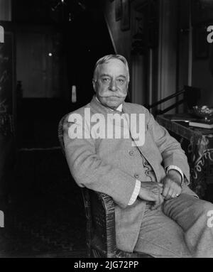 A photograph of Admiral George Dewey, U.S. Navy, leaving his house ...