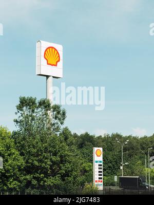Price tag at a SHELL gas station Stock Photo - Alamy
