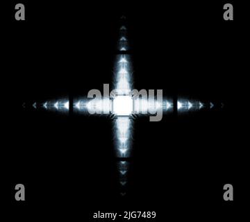 abstract scientific object glowing in dark Stock Photo - Alamy