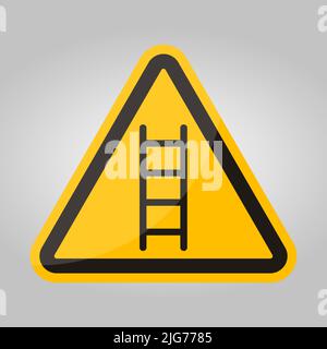 Do not use ladder, no ladders, prohibition sign, isolated vector ...