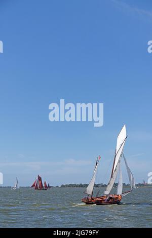 Zeesenboot Regatta, Wustrow, Saaler Bodden, Mecklenburg-West Pomerania ...