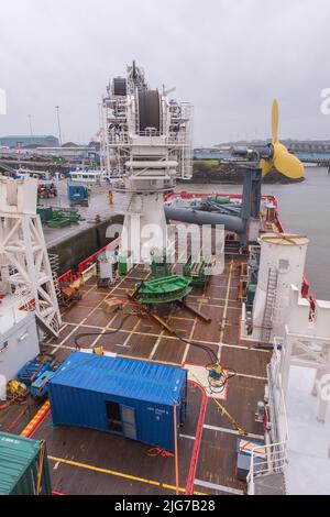 DeltaStream tidal energy device onboard deployment vessel in Pembroke ...