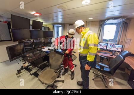 Remotely operated vehicle control room onboard vessel Stock Photo - Alamy