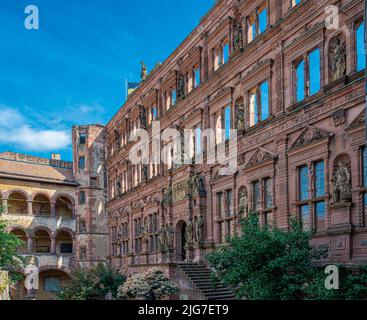 Ottheinrich's building of the Heidelberg castle ruins, destroyed in ...