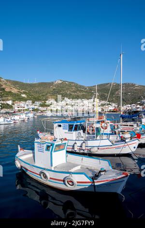 Griechenland, Insel Fourni, Hafen im Inselhauptort Fourni Stock Photo ...