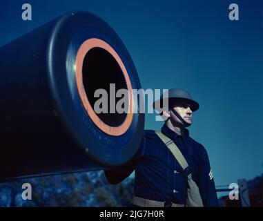 16-inch coast artillery gun stamped "Watervliet Arsenal 1921," Ft ...