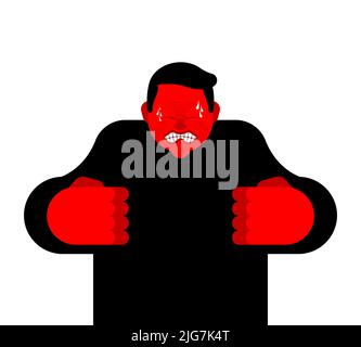 Straining face emotion. Tense face guy. Grimacing man Stock Vector ...