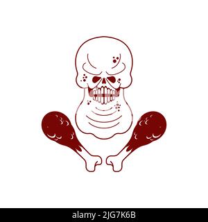 Fat skull. Thick skeleton head. Vector illustration Stock Vector Image ...