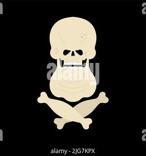 Fat skull. Thick skeleton head. Vector illustration Stock Vector Image ...