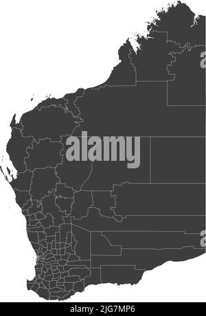 Area map of Canberra, Australia. Dark background version for ...