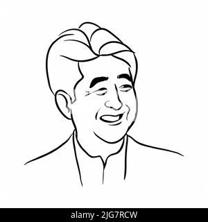 Shinzo Abe the Prime Minister of Japan. Cartoon Caricature Vector ...