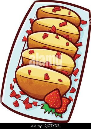 Strawberries Flat design clip art vector illustration isolated on a ...