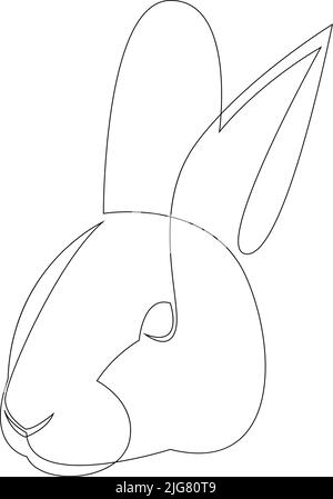 Minimalist One Line Rabbit Icon. Line drawing rabbit tattoo. Farm ...