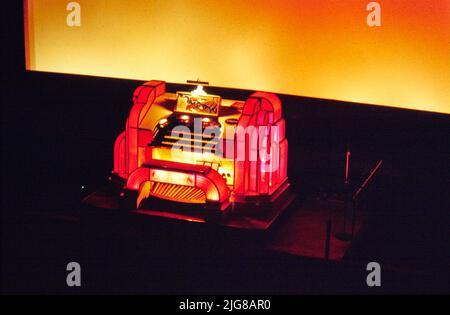 Organ console in the auditorium at the Odeon, Leicester Square, London ...
