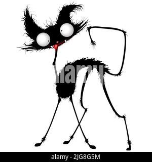 Funny, Silly and Crazy very skinny Cat Cartoon Character. Original ...