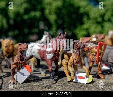 Various plastic toys (animals) at the flea market in Hanover (No. 13 ...