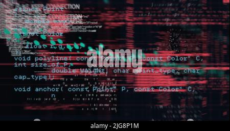 Image of data processing over black background Stock Photo - Alamy