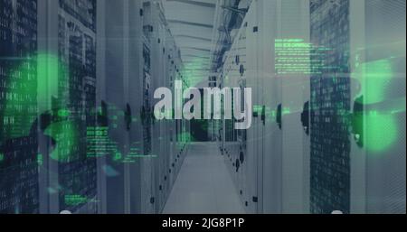 Image of data processing over server room Stock Photo - Alamy