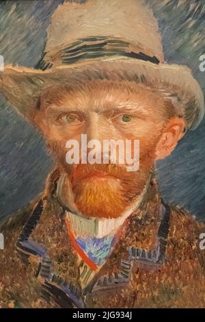 Self-Portrait with Felt Hat, Vincent van Gogh, 1886-1887 Stock Photo ...