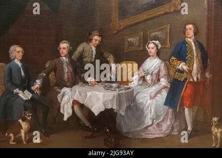 Painting of The Strode Family by William Hogarth dated 1738 Stock Photo ...