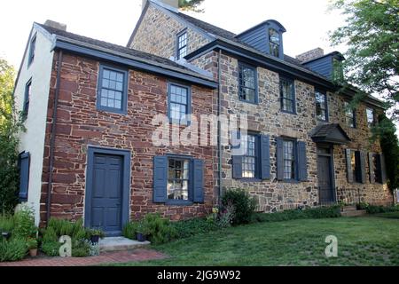 Facade of the Parry Mansion built in 1784 by Benjamin Parry, New Hope ...