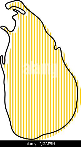 Stylized simple outline map of Sri Lanka icon. Blue sketch map of Sri Lanka vector illustration ...